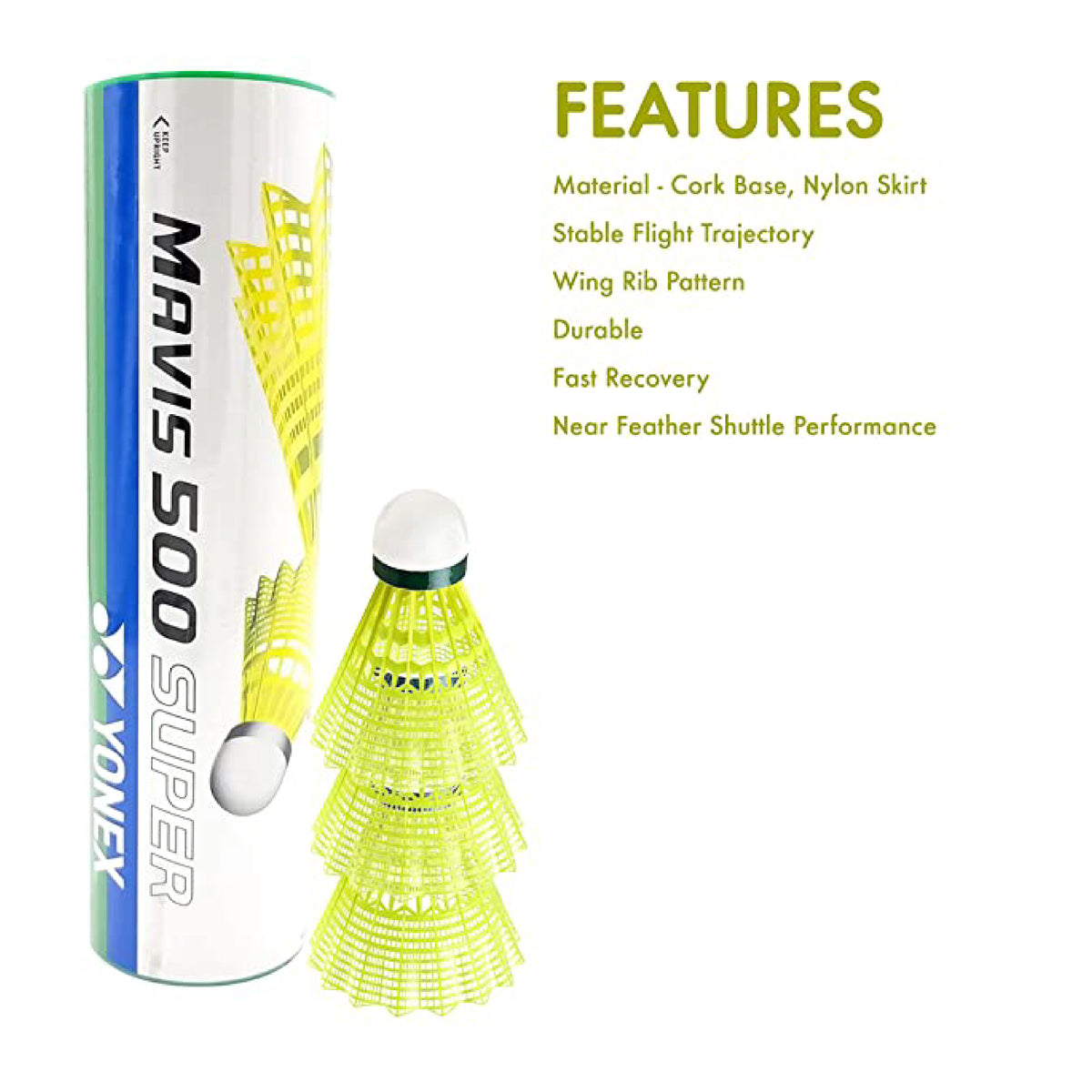 Yonex MAVIS 500 Super Nylon Shuttlecock - buy badminton shuttlecock ...